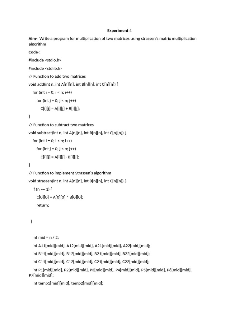 Experiment 4 Daa Lab Pdf Computer Programming Mathematical Analysis