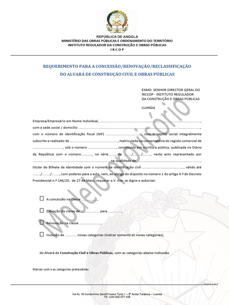 Requerimento-CCOP-V1 | PDF | Engenharia Civil