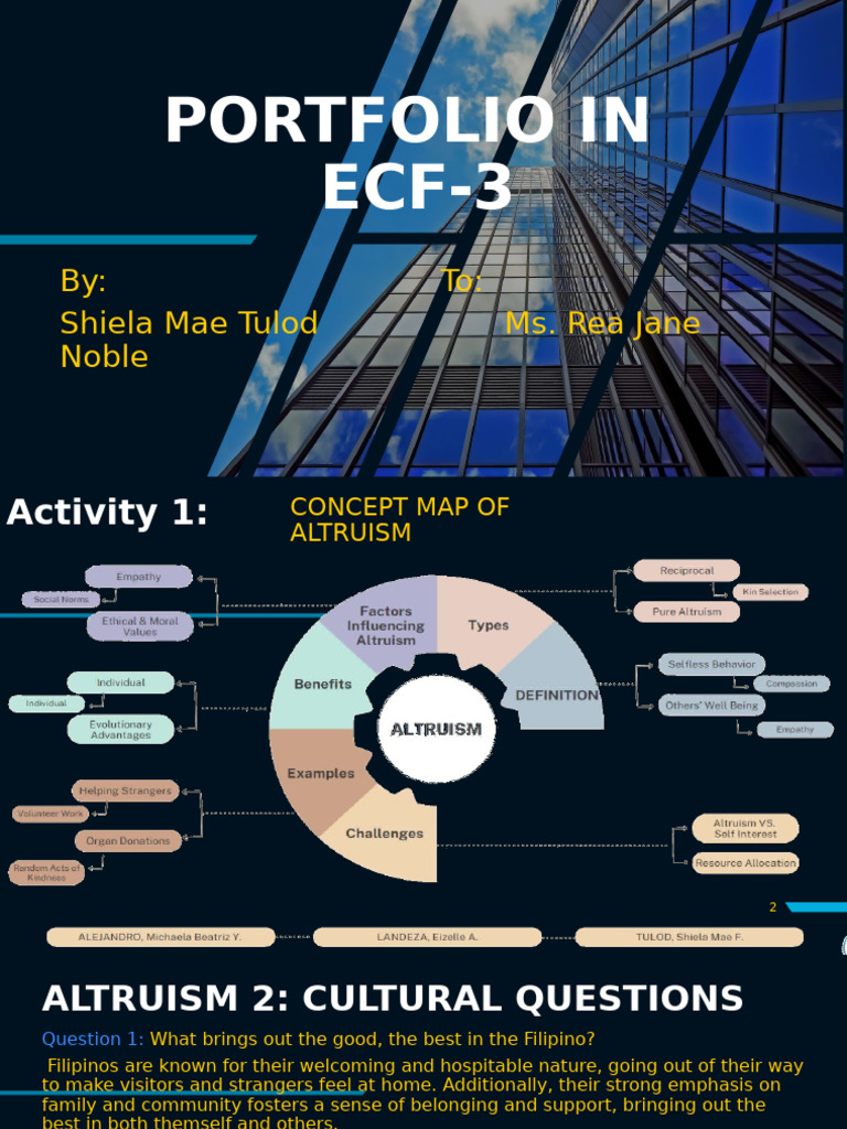 Tulod - Portfolio in Ecf | PDF | Altruism | Liberal Arts Education