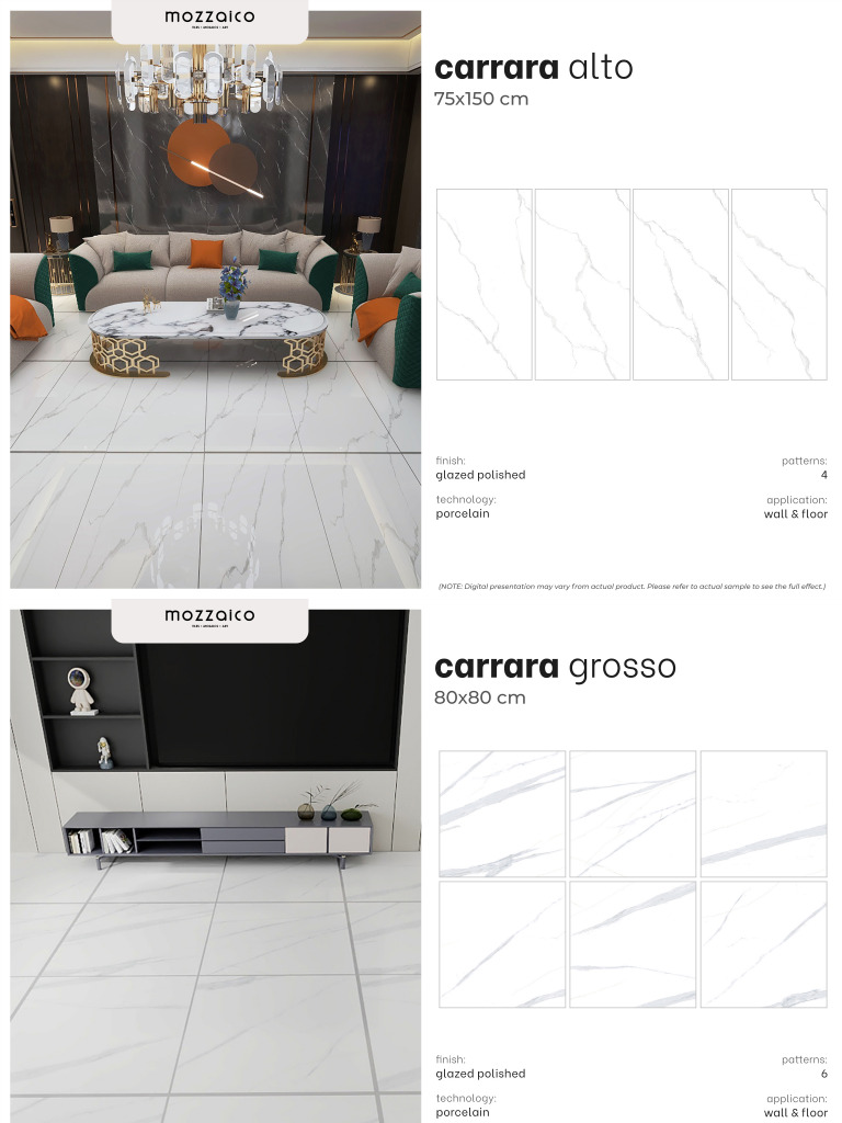 Mozzaico Tiles - 75x150 & 80x80 - 020924 | PDF