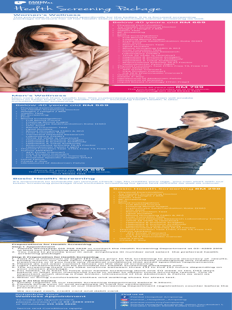Comprehensive Health Screening Packages | PDF | Medical Specialties ...