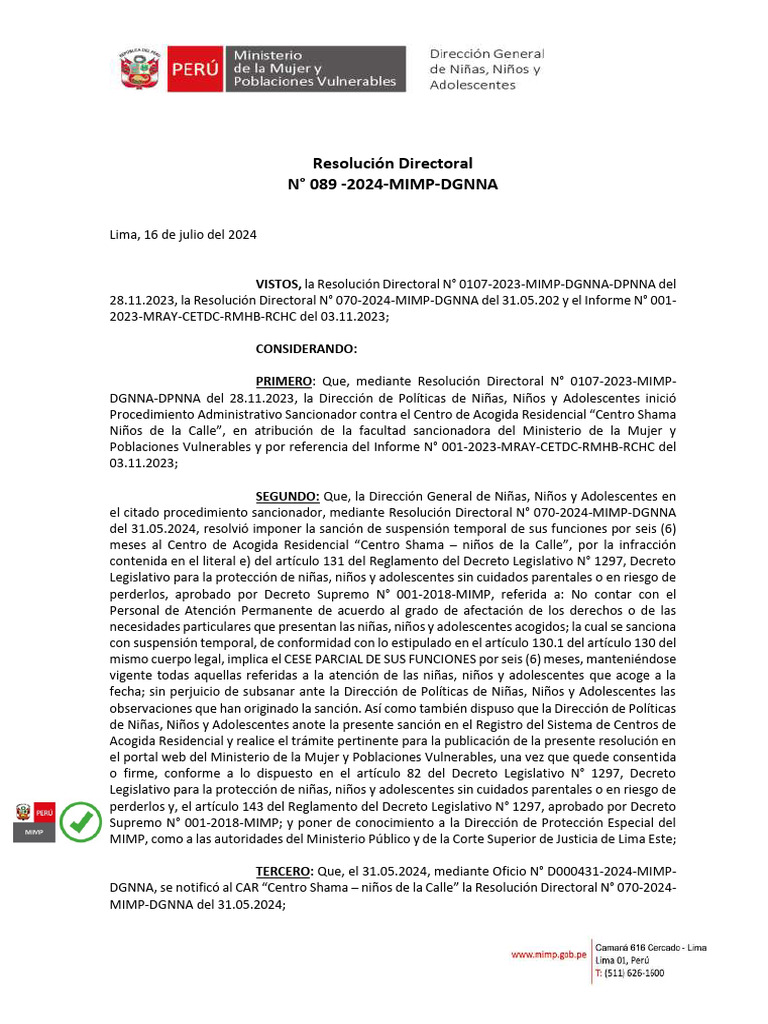 Sanción al Centro Shama por Infracciones | PDF | Regulación | Justicia