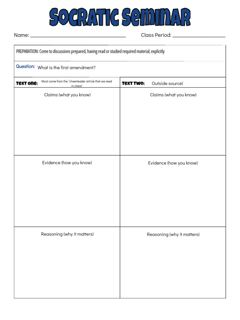 SocraticSeminarGraphicOrganizer 1 PDF | PDF | Human Communication