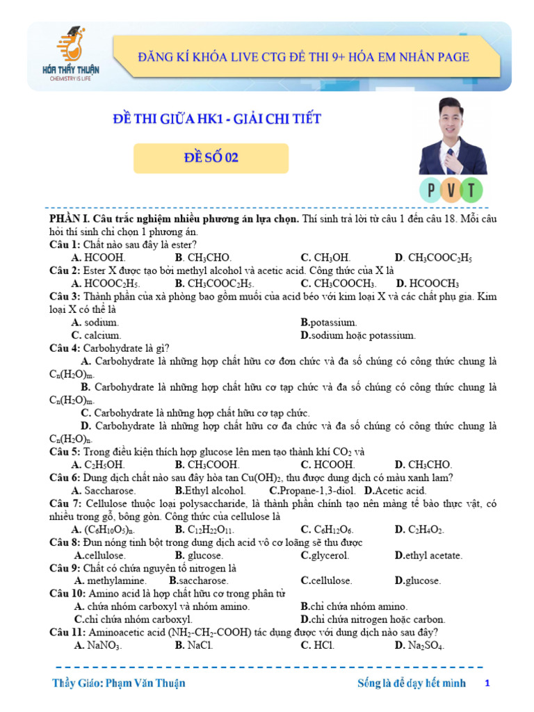 ĐỀ THI GIỮA HK1 SỐ 02 - Giải chi tiết | PDF