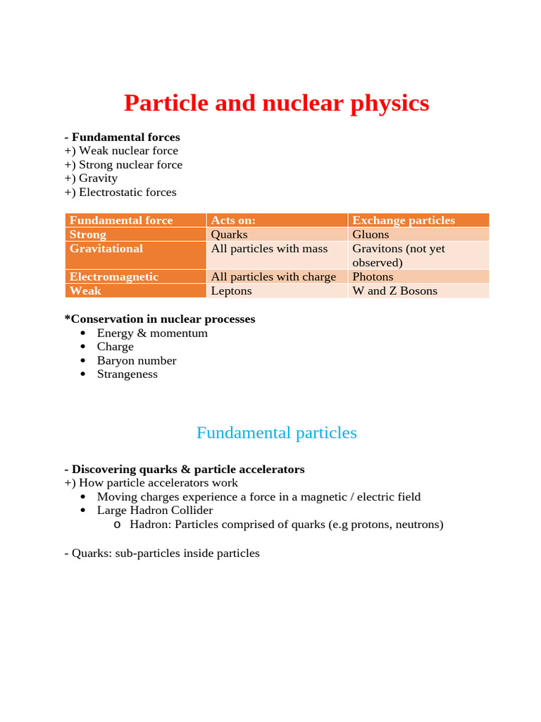 Fundamental Forces in Particle Physics | PDF