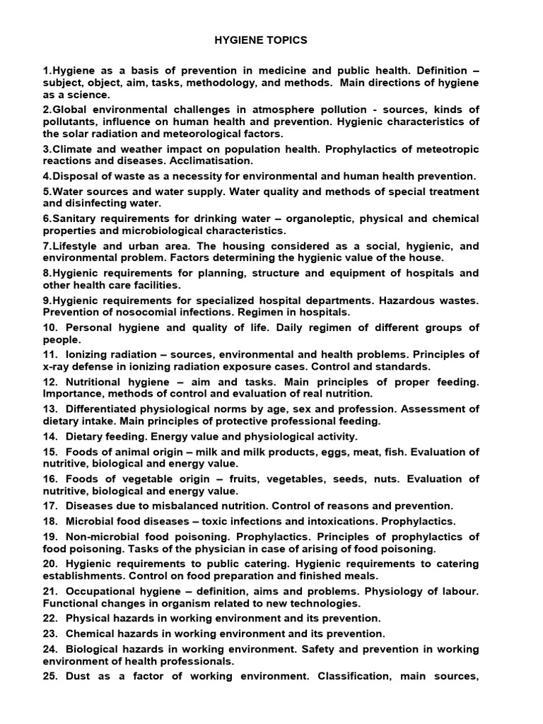 Hygiene and Environmental Health Issues | PDF | Atmosphere Of Earth ...