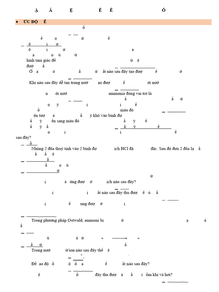 Bttn Lí Thuyết Về Nh3, Nh4+-Đáp Án | PDF