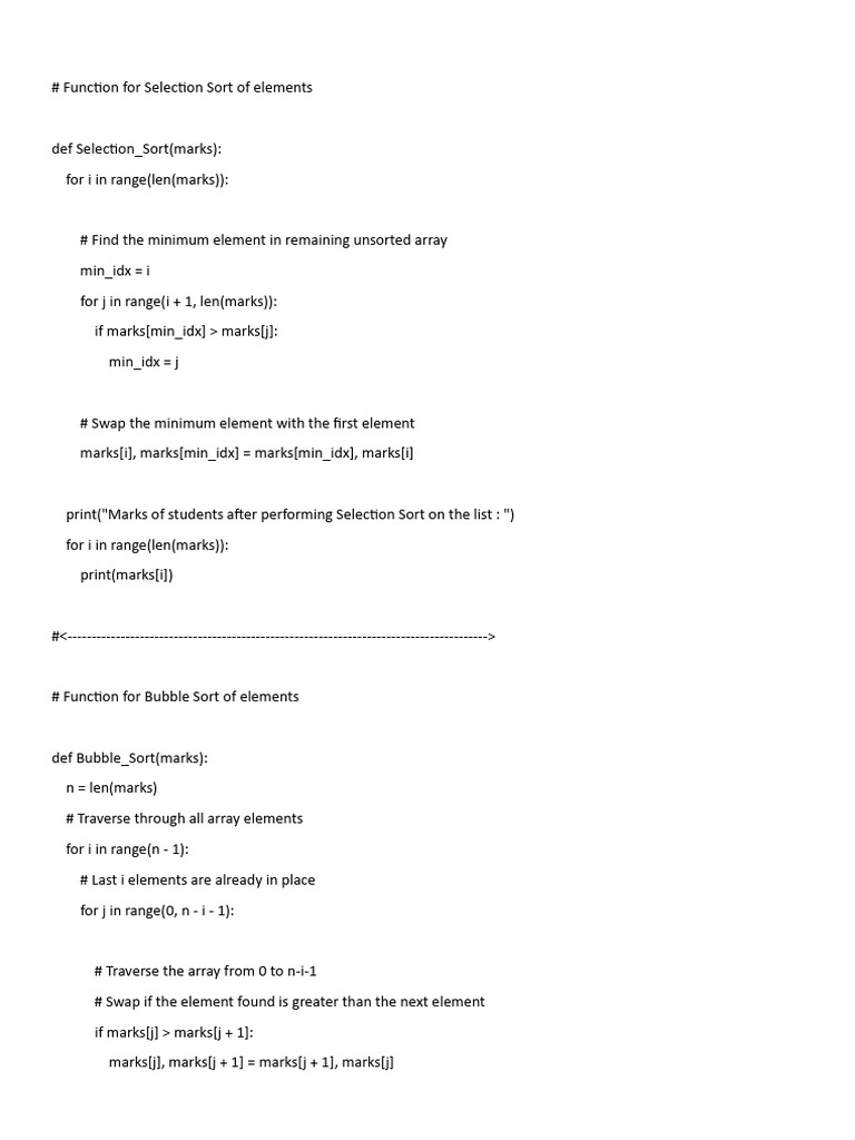 1698981905852selection And Bubble Sort 1 Pdf Algorithms And Data Structures Algorithms