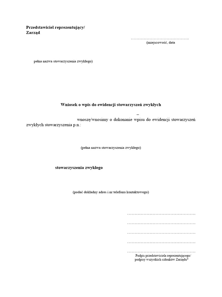 5 Wniosek Wpis Ewid Stow Zwyk | PDF