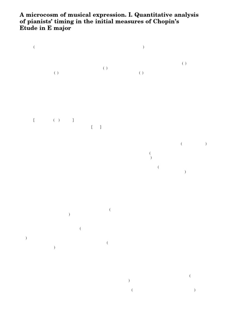 A Microcosm of Musical Expression I Quantitative Analysis of Pianists ...