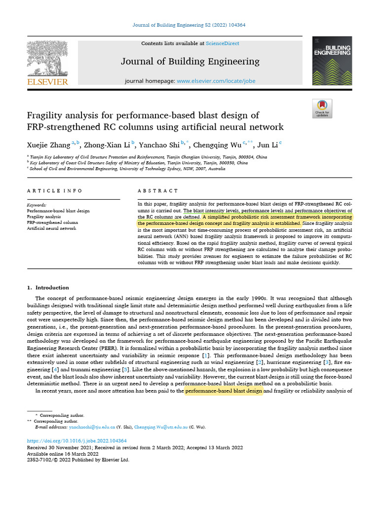 Journal of Building Engineering: Xuejie Zhang, Zhong-Xian Li, Yanchao ...