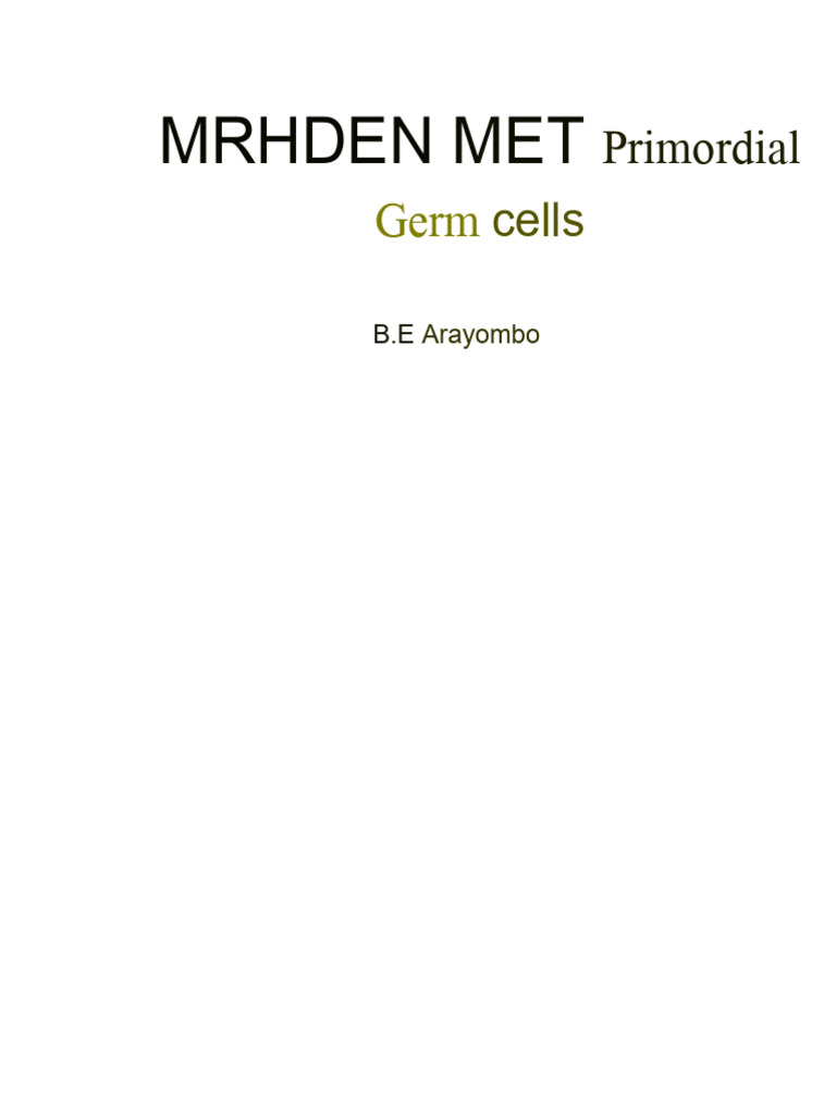 1. PRIMORDIAL GERM CELLS | PDF | Cell Potency | Systems Biology
