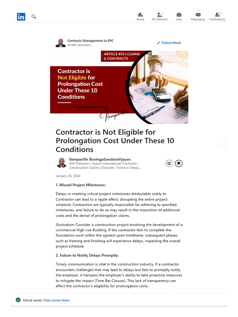 Prolongation Cost Denial Conditions | PDF | Employment | Civil Law ...