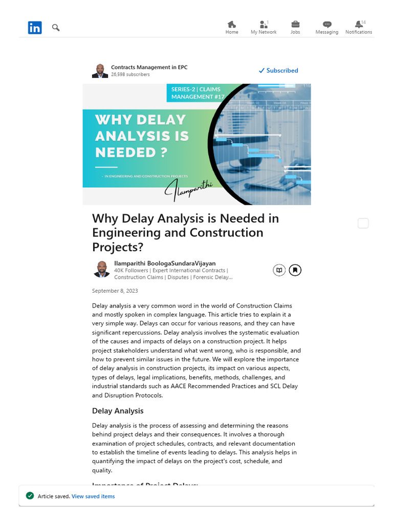 Importance of Delay Analysis in EPC | PDF | Project Management | Mediation