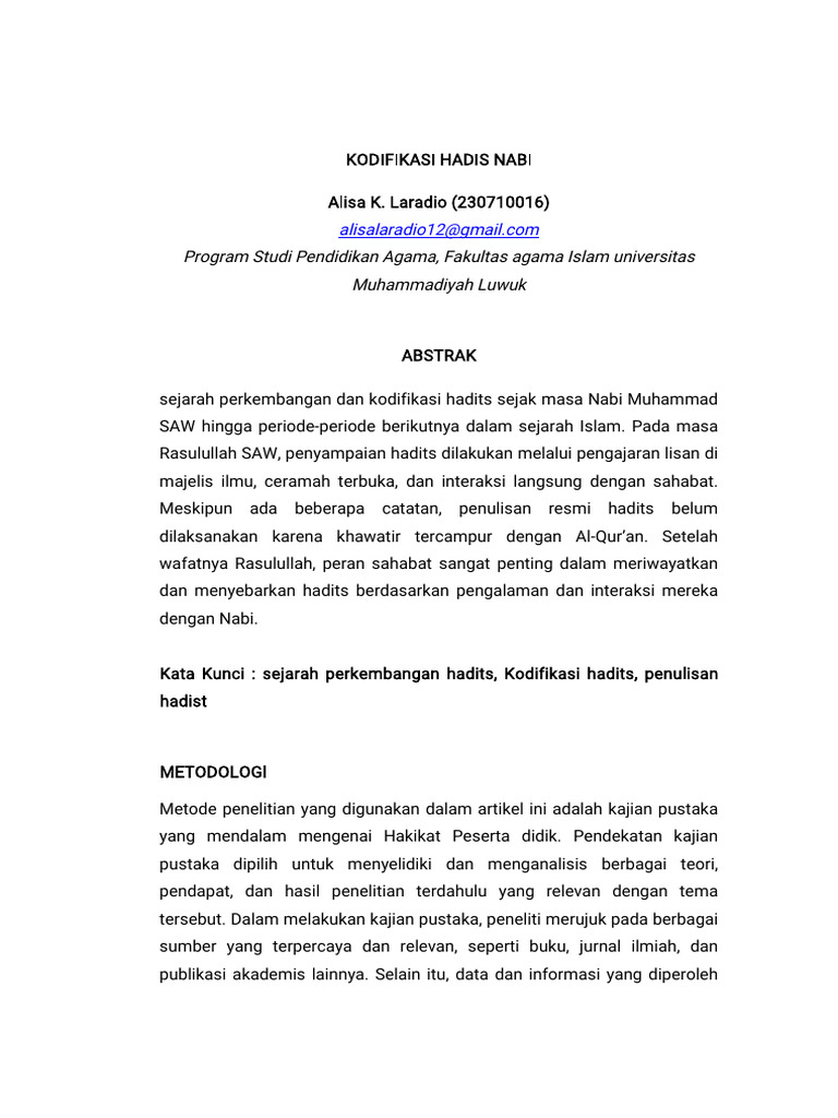 Kodifikasi Hadis | PDF