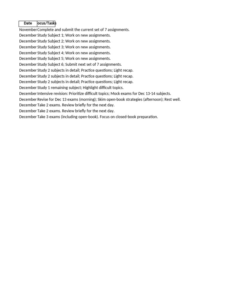 Exam Study Schedule Tiffany | PDF Exam Study Schedule Tiffany | PDF