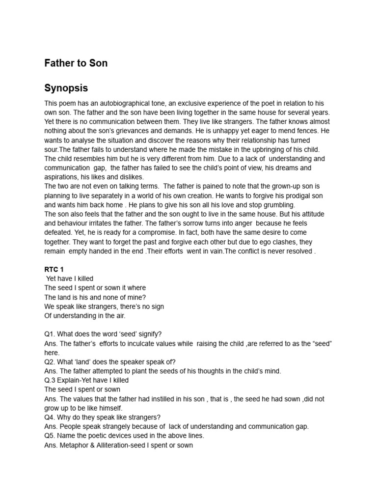 TEC32 Null Classwork Father To Son f2311202411581815 | PDF