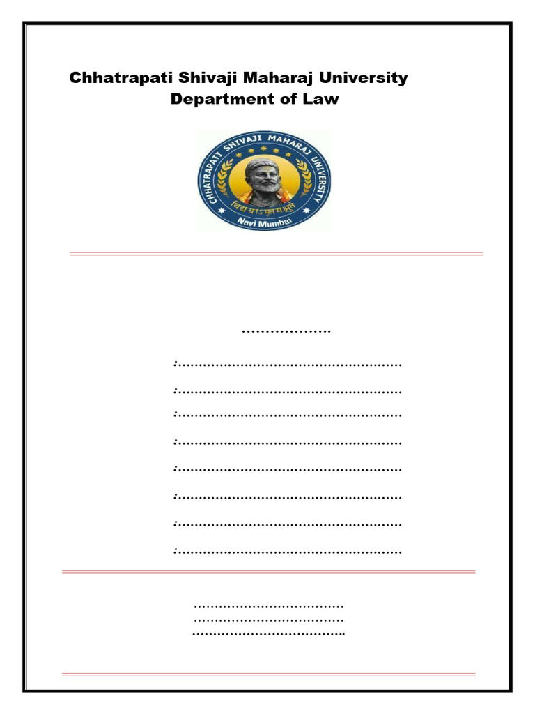 Law Assignment Front Page Template | PDF