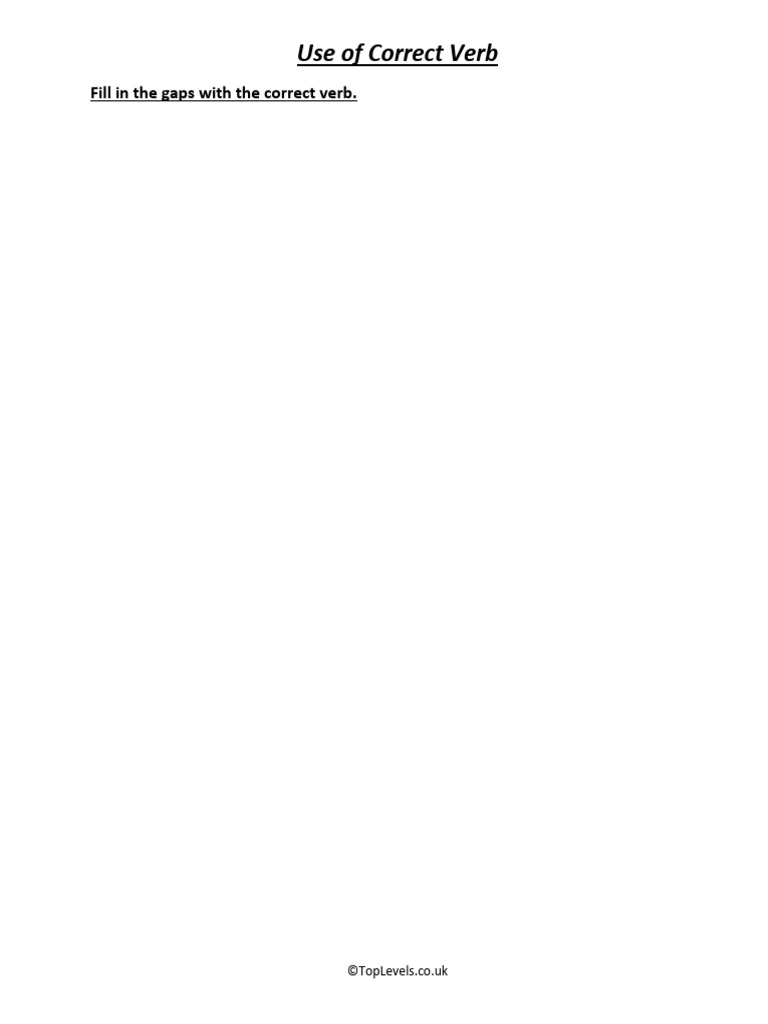 Verb Gap-Fill Exercise | PDF