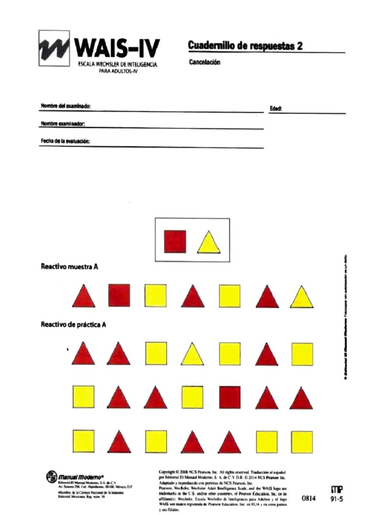 WAIS Cancellation | PDF | Escala de inteligencia para adultos de ...