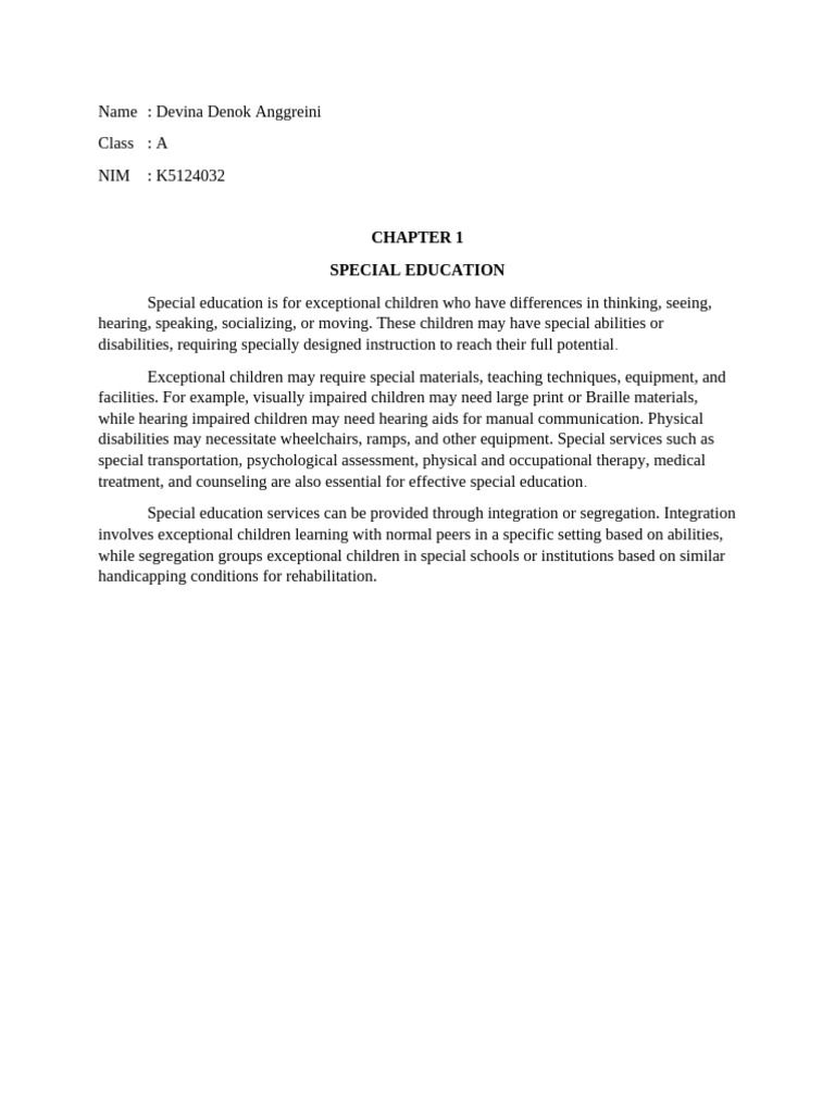 Special Education Overview | PDF