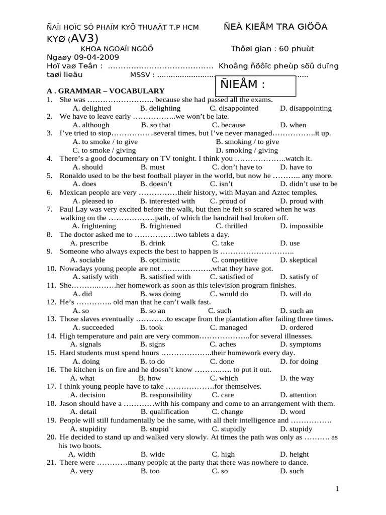 KT1(AV3-Thursday) | PDF