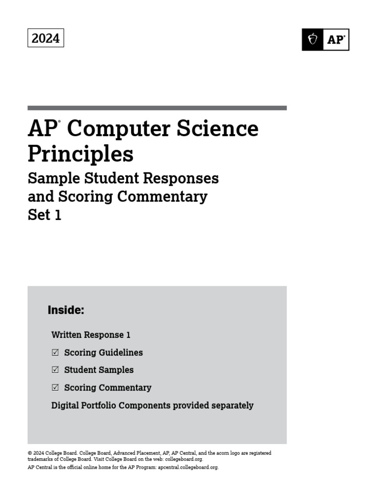 AP CSP 2024 Scoring Guidelines & Samples | PDF | Computer Program ...