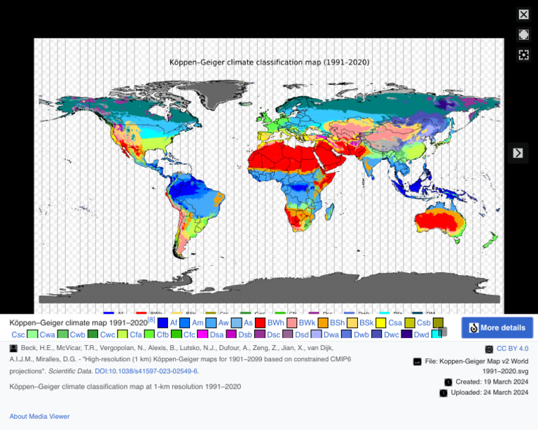 Koppen-Geiger Map v2 World 1991-2020 - Köppen Climate Classification ...