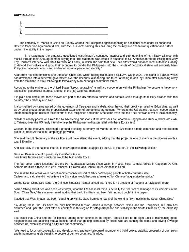 Fact Sheet News 3-15 | PDF | Philippines