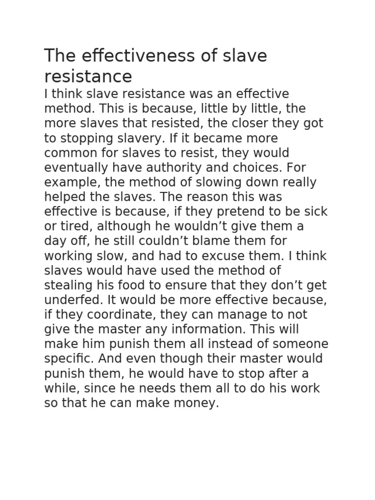 Slave Resistance | PDF