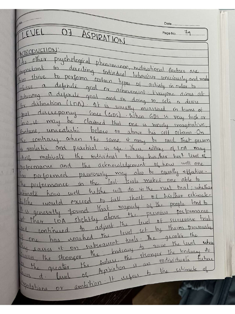 Level of Aspiration | PDF