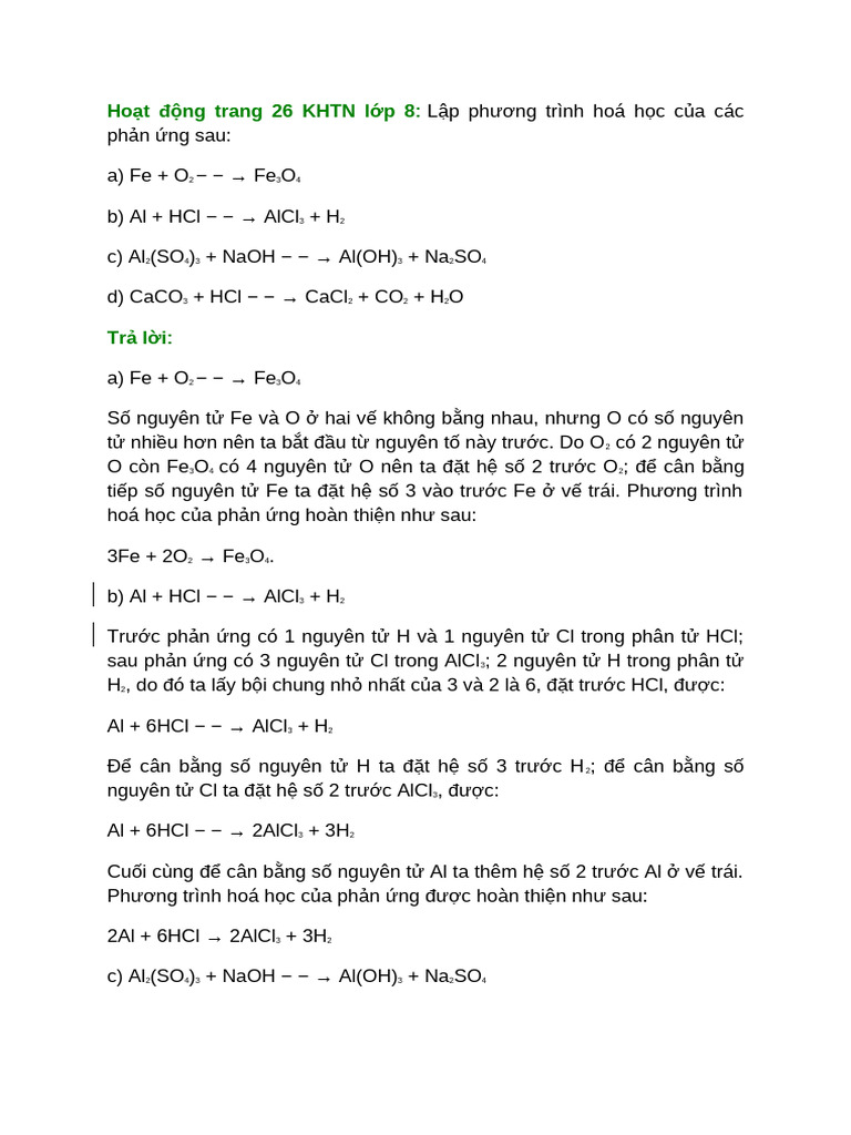 Ho T Đ NG Trang 26 KHTN L P 8 | PDF
