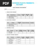 Daily Machine Production Report | PDF | Technology & Engineering
