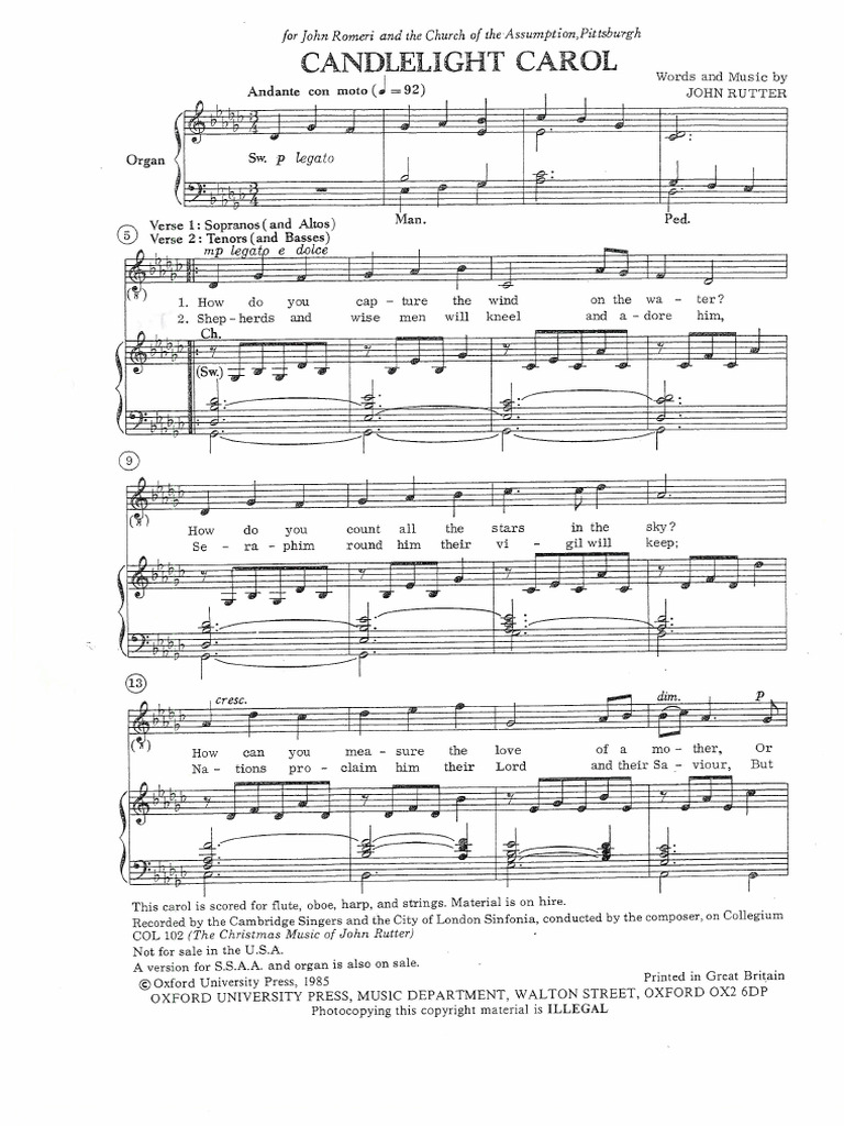 Candlelight Carol (John Rutter) SAB | PDF