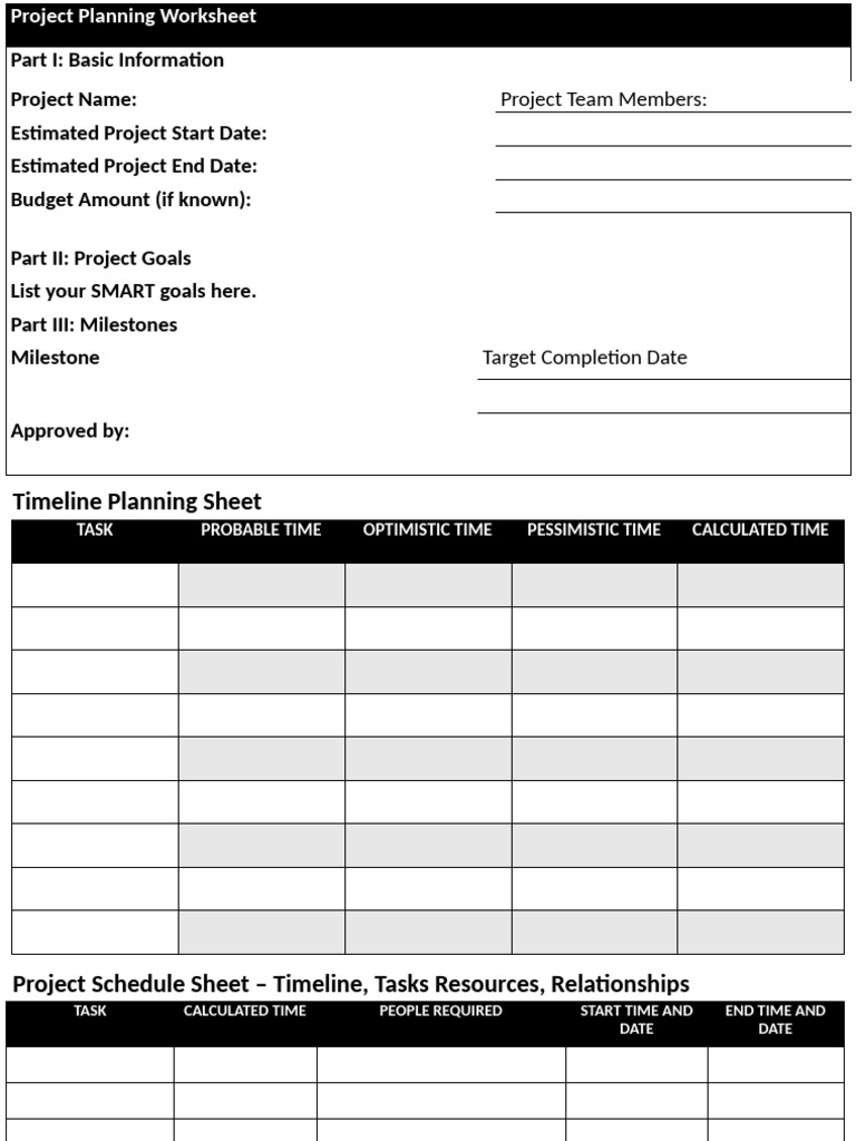 Handouts - Day 1 Project Management Templates | PDF