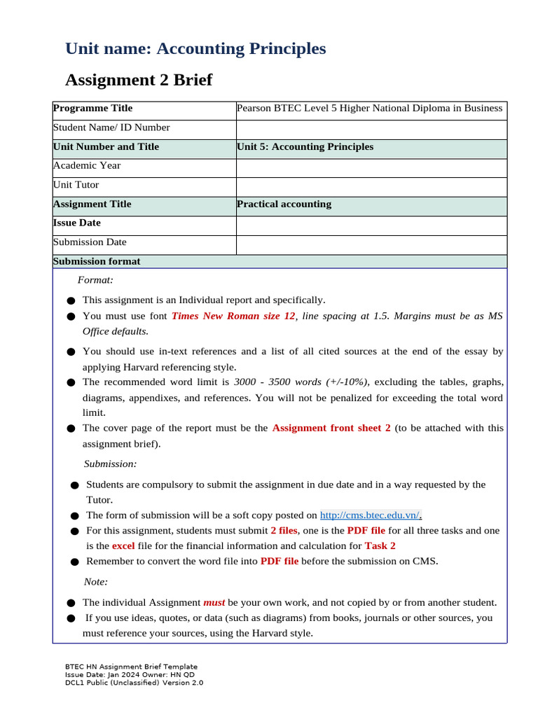 5038 - Assignment Brief 2 | PDF | Budget | Accounting