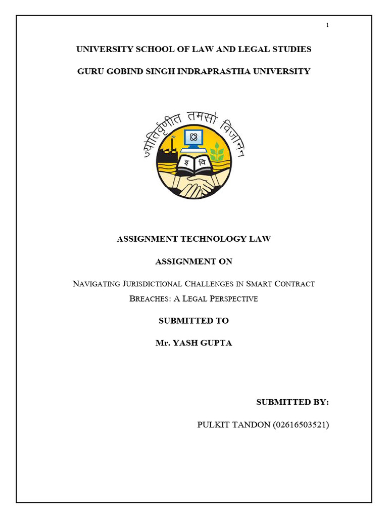 Jurisdictional Challenges in Smart Contracts | PDF | Arbitration ...