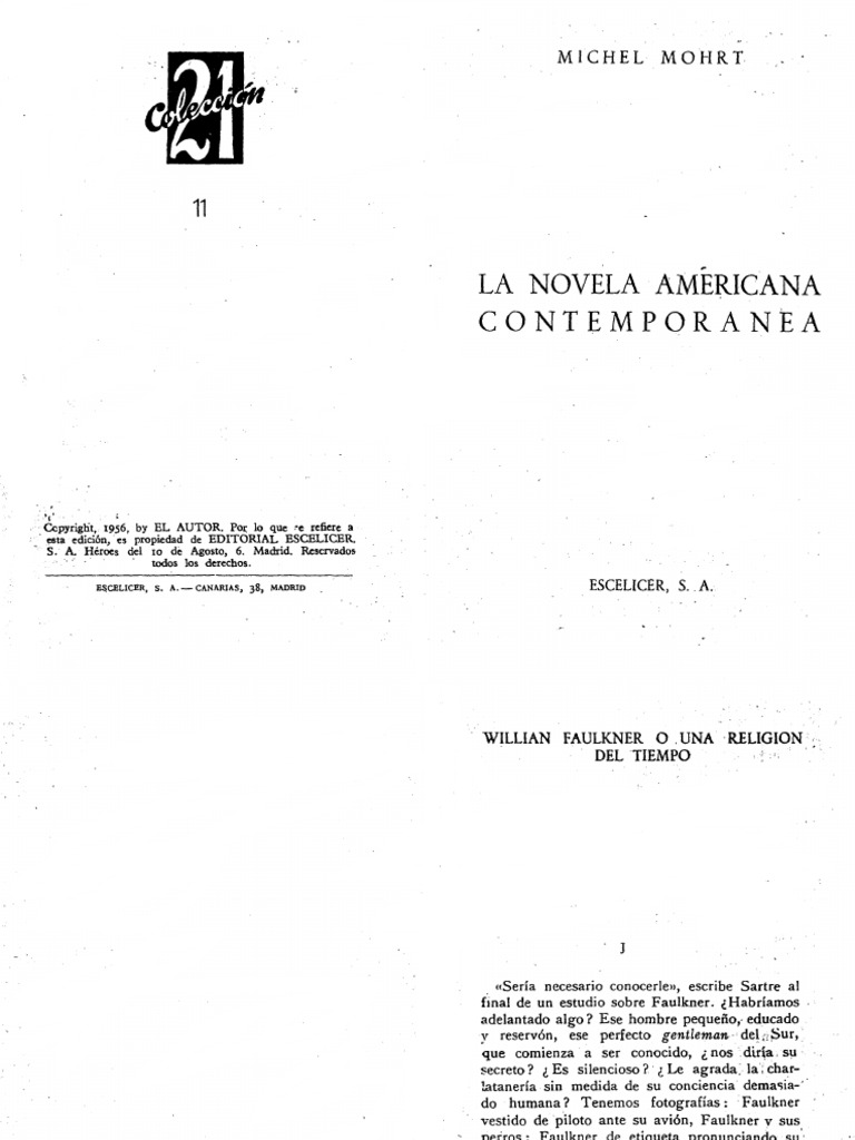 Mohrt - Faulkner o Una Religión Del Tiempo | PDF