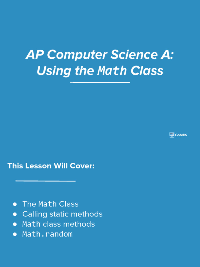 2.9 Using the Math Class | PDF | Integer (Computer Science) | Method ... 2.9 Using the Math Class | PDF | Integer (Computer Science) | Method ...