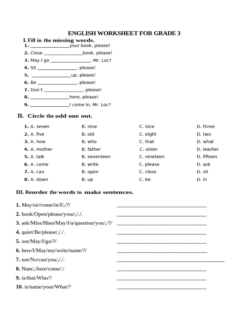 Worksheet 3 - t3 - Thang 3 | PDF