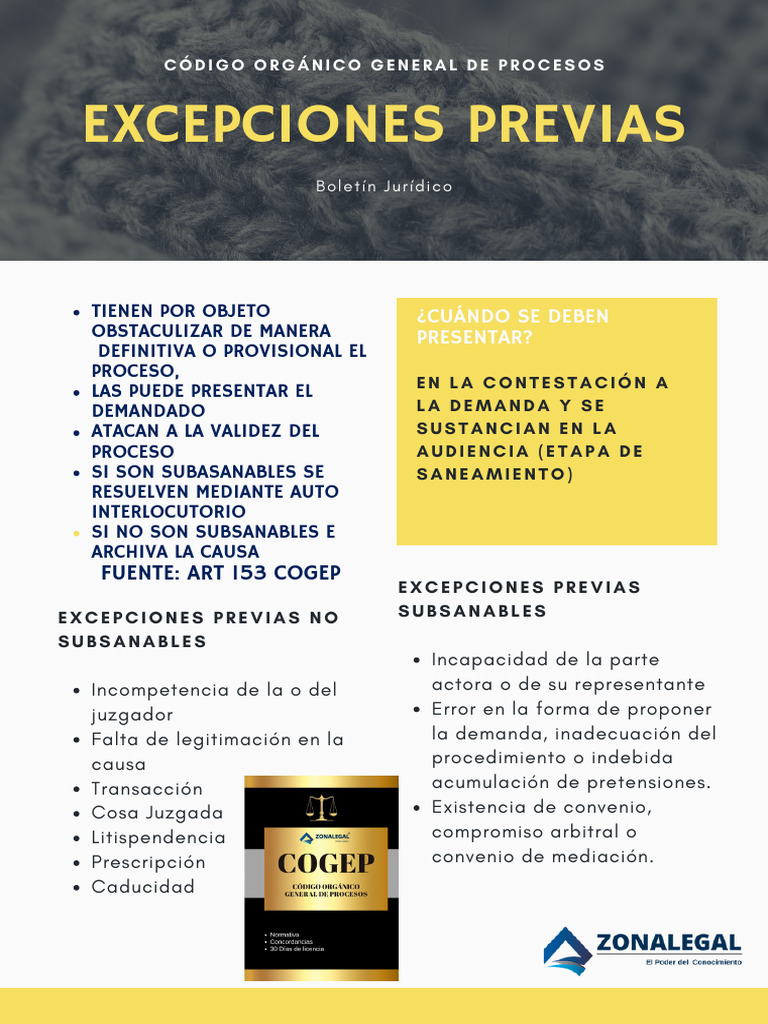 excepciones previas | PDF
