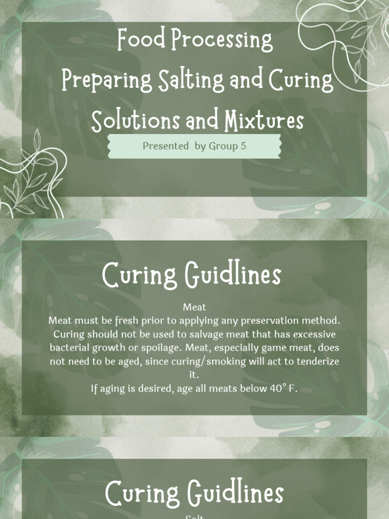 Lesson Presentation | PDF | Curing (Food Preservation) | Meat