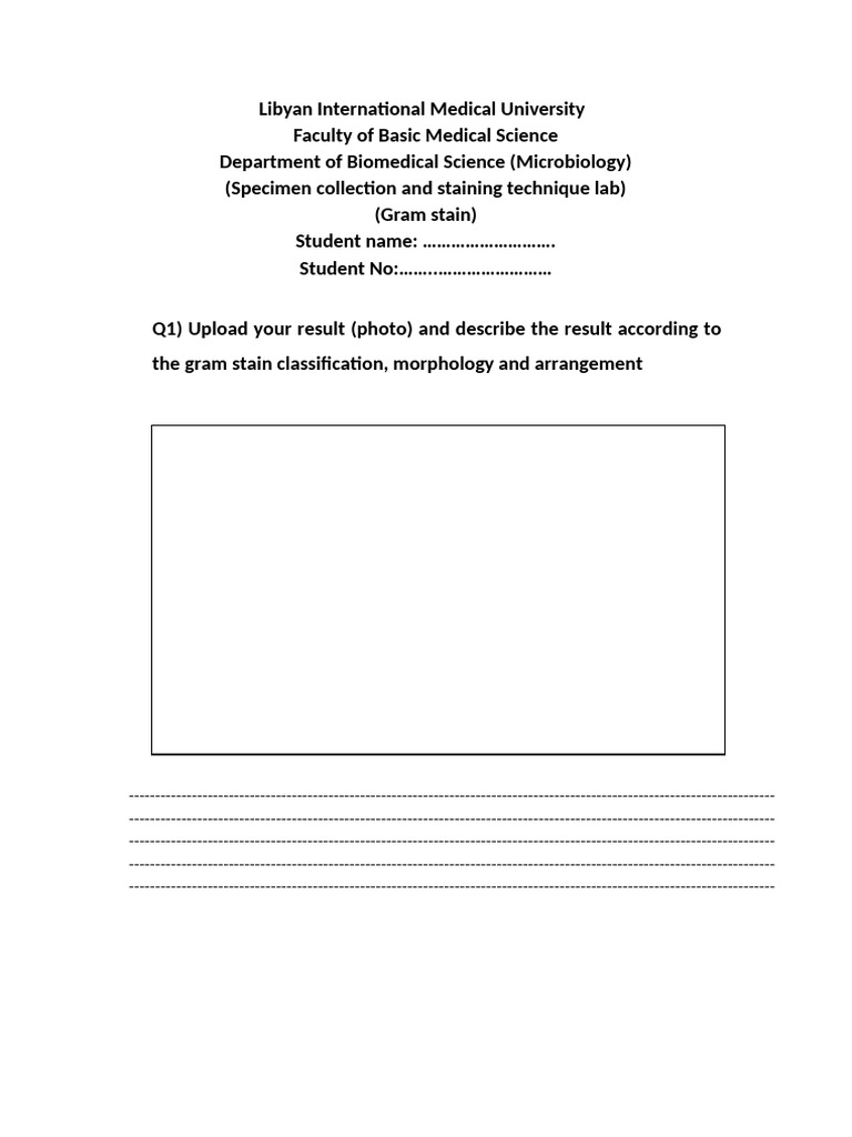 Gram Stain Lab Techniques Guide | PDF