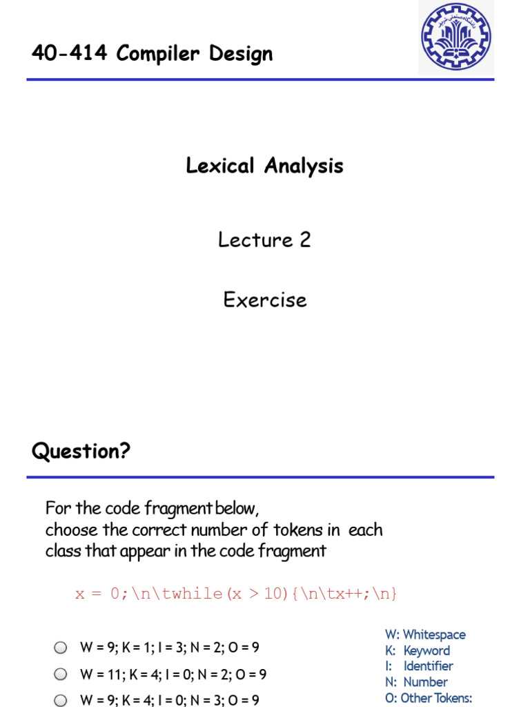 lecture02_lexical_analysis_exercise | PDF | Formalism (Deductive) | Software Development