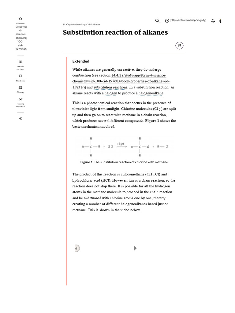 Substitution reaction of alkanes | Cambridge IGCSE™ Chemistry FE2019 ...