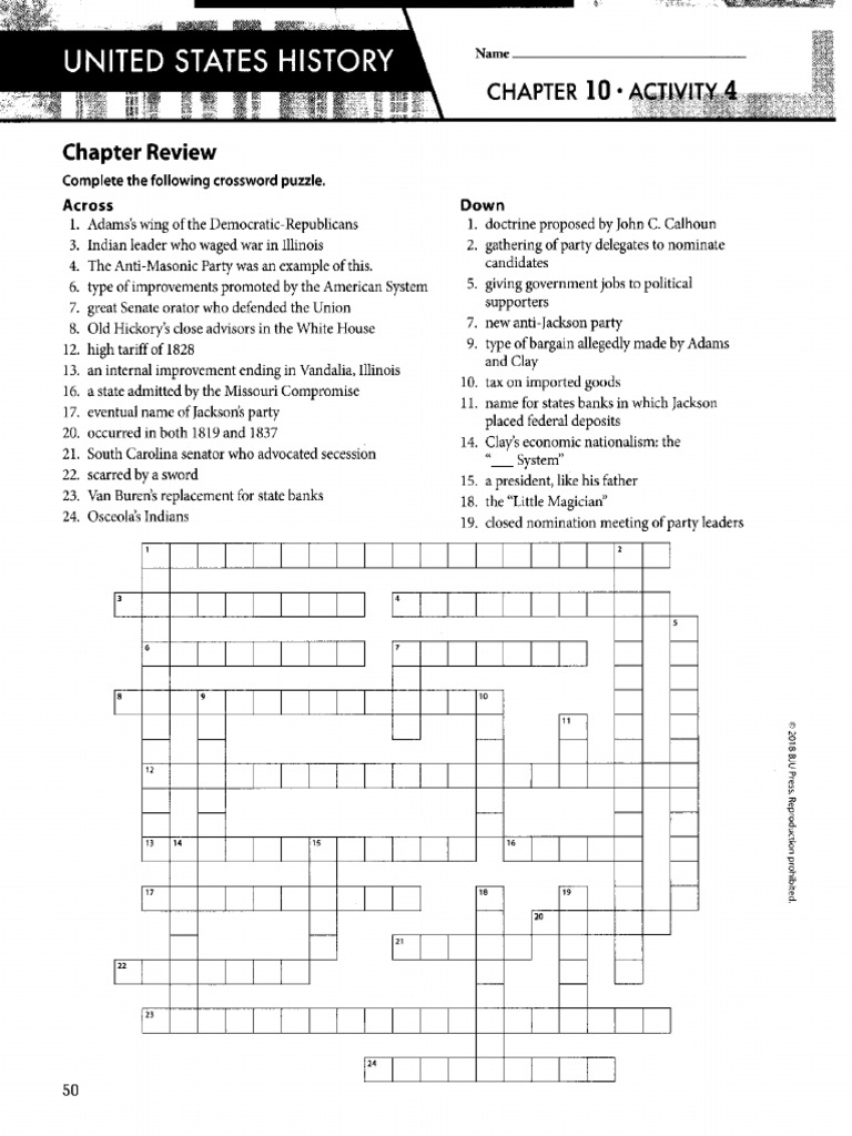 Ch. 10 Activity - Crossword | PDF