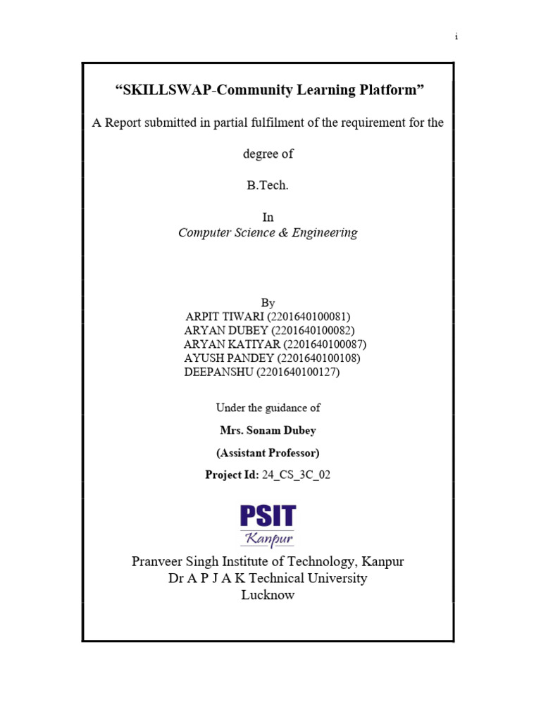 report1 | PDF | System | Peer To Peer