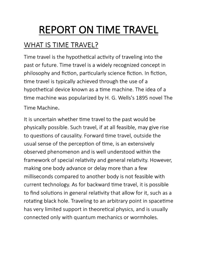 Report on Time Travel | PDF | Time Travel | Time