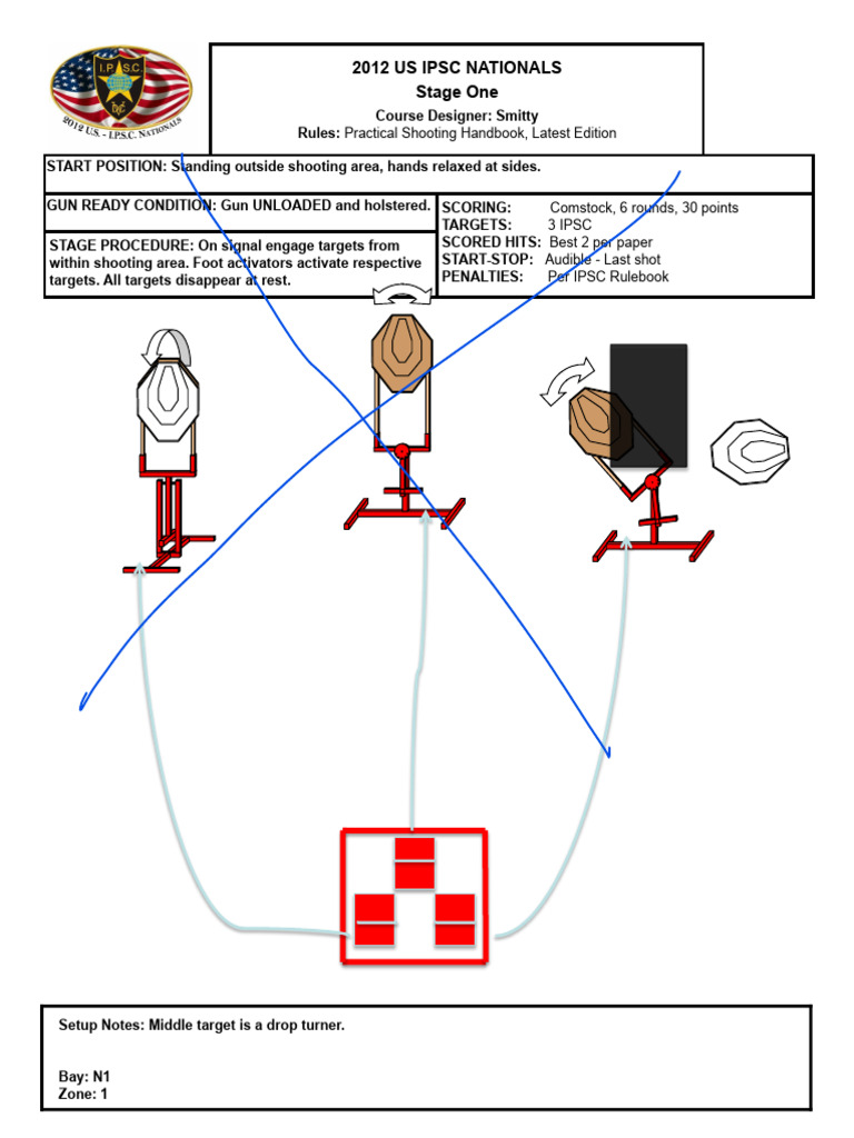 US IPSC Stage Diagrams Final | PDF | Shooting | Individual Sports