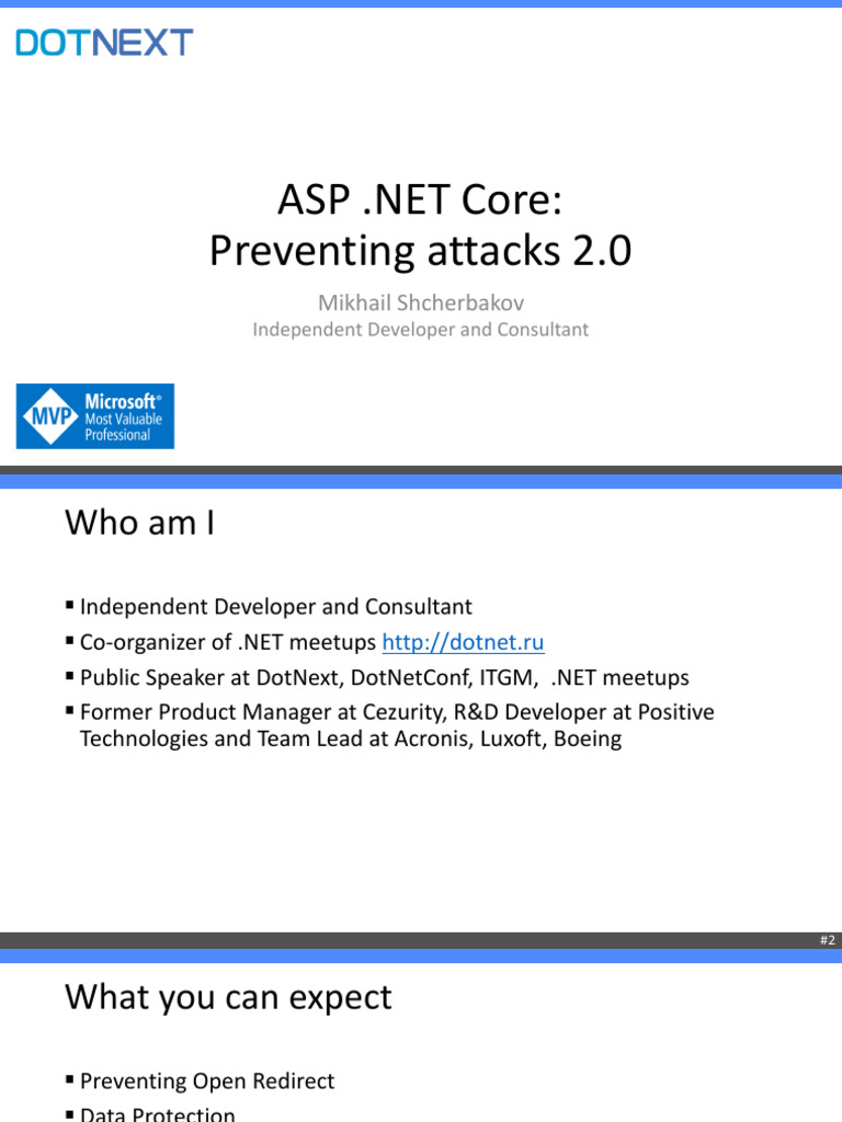 Mikhail Shcherbakov ASPdotNETSecurity20 | PDF | Http Cookie | World Wide Web